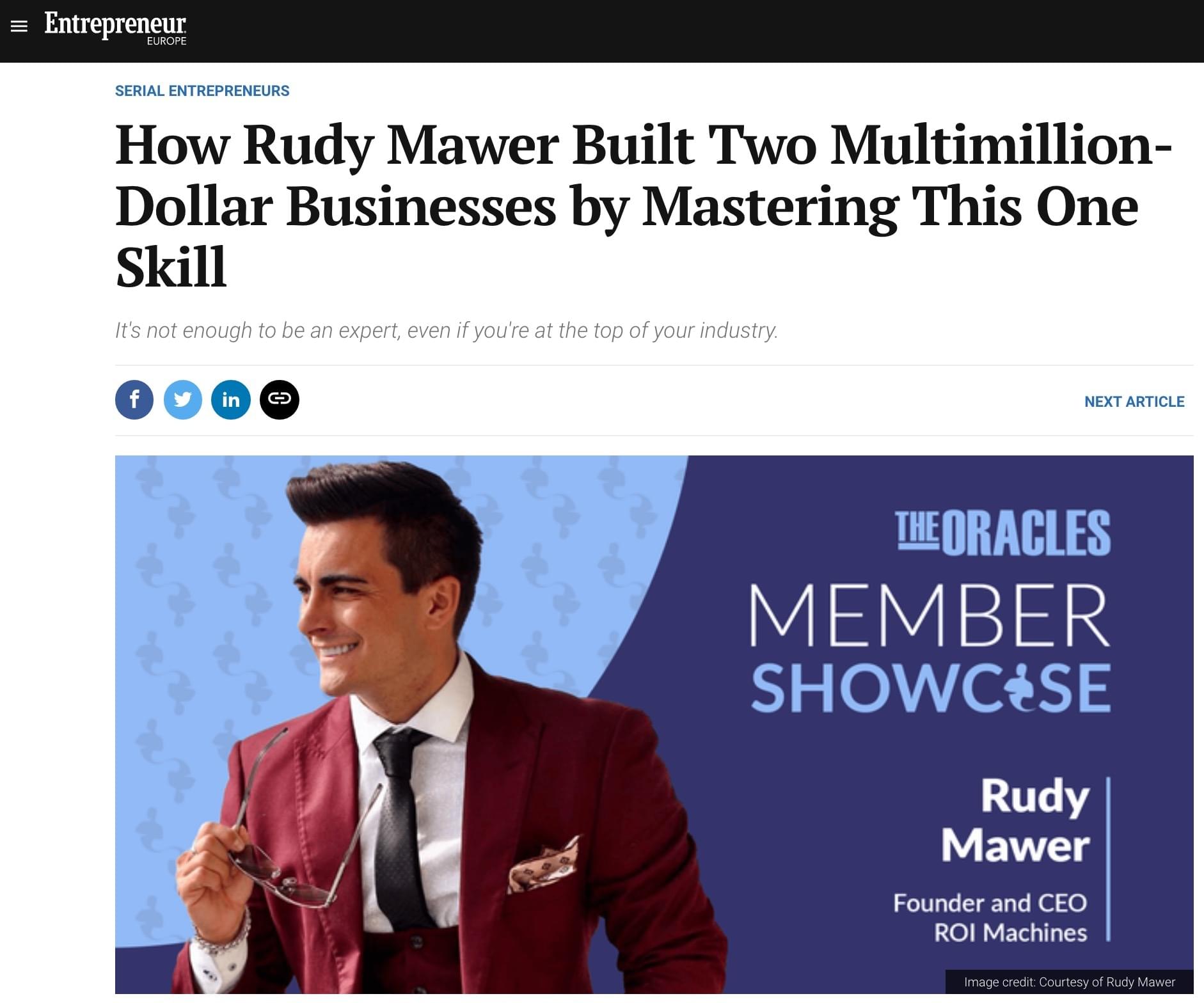 Rudy Mawer - Investor, Entrepreneur & Speaker